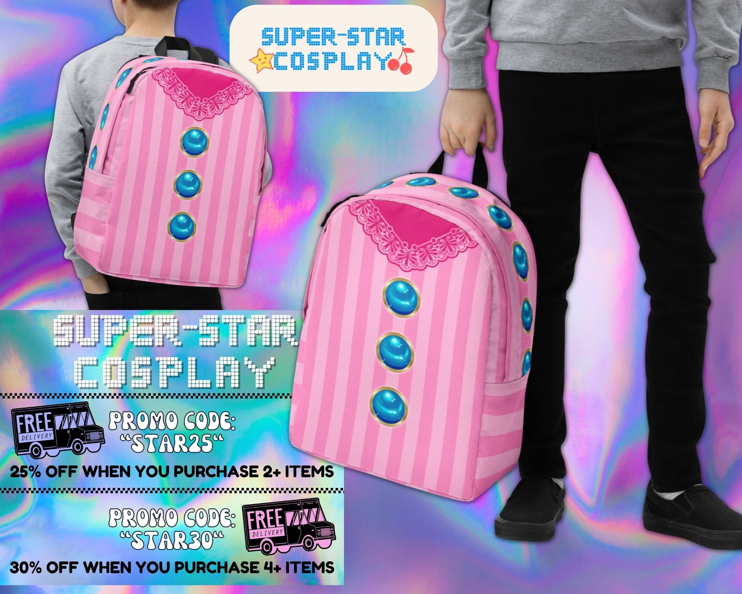 PEACH BACKPACK KNAPSACK, Princess Knapsack for Kidss and Women, Easy ...