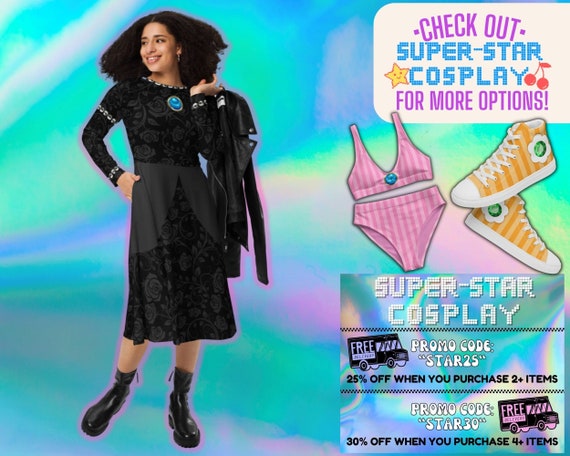 Lady BOWSETTE COSPLAY DRESS All-over Print Long Sleeve Midi - Etsy