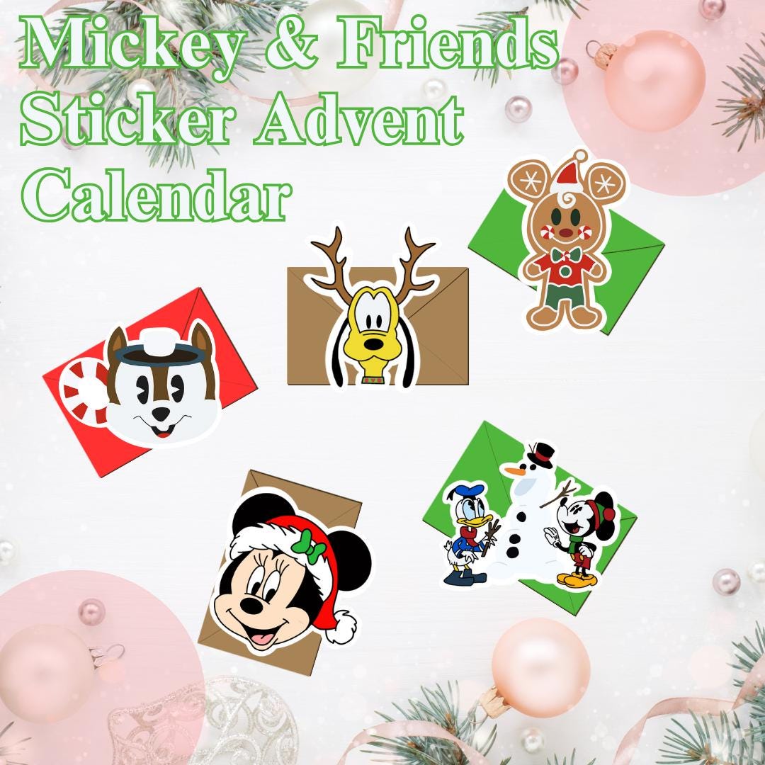 Mickey and Friends Holiday Inspired Sticker Advent Calendar - Etsy