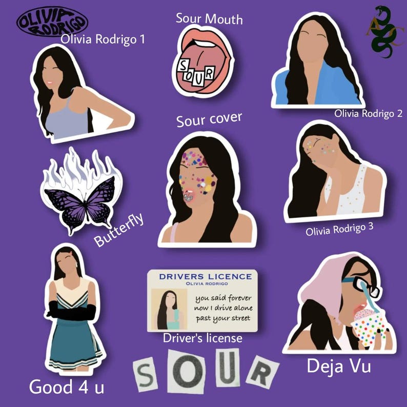 Olivia Rodrigo Sour Inspired Stickers - Etsy