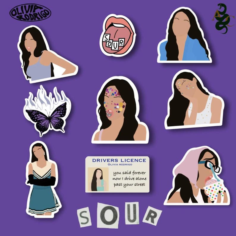 Olivia Rodrigo Sour Inspired Stickers - Etsy