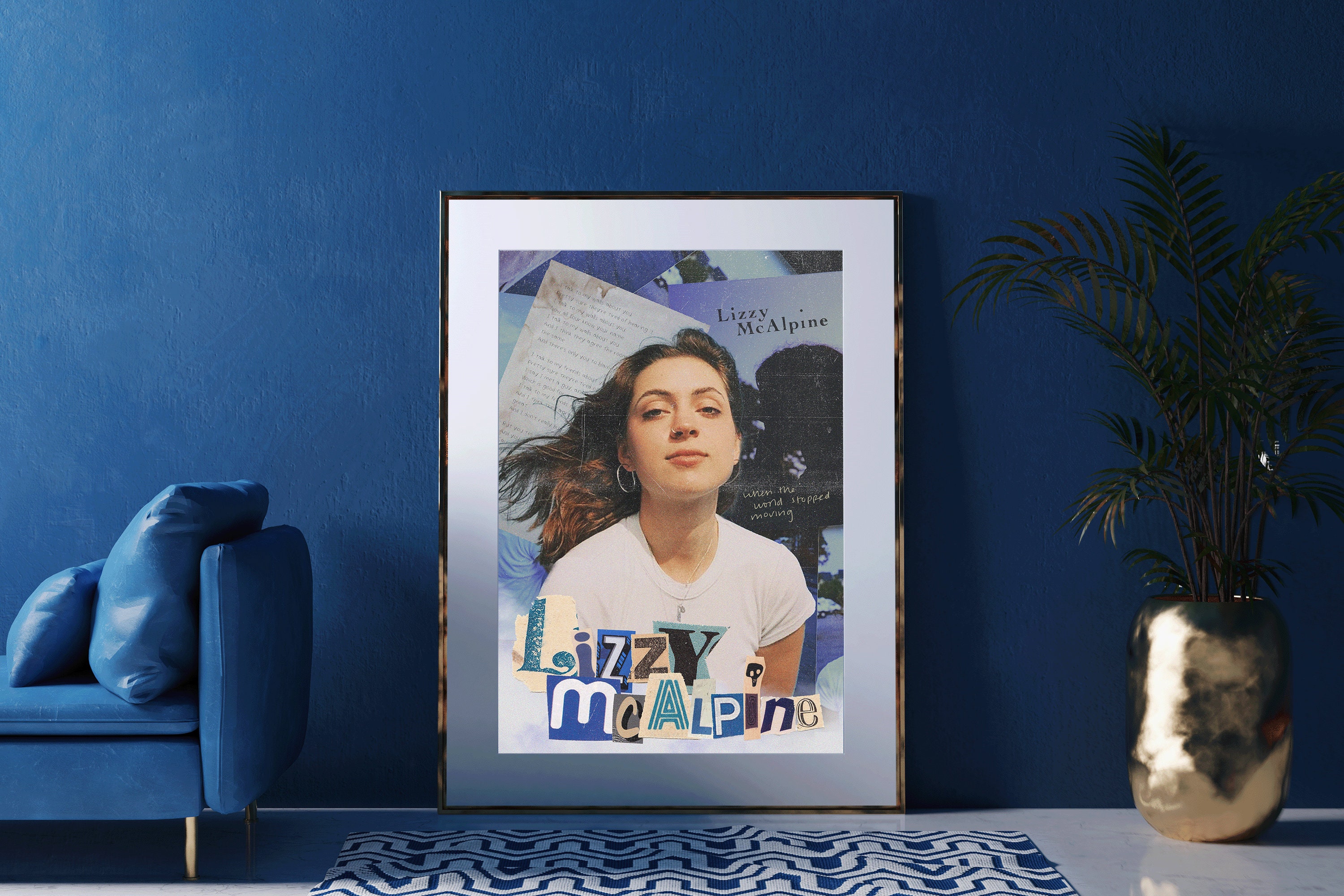 Lizzy Mcalpine Vintage Poster - Lizzy Mcalpine Blue Music Print - Lizzy ...