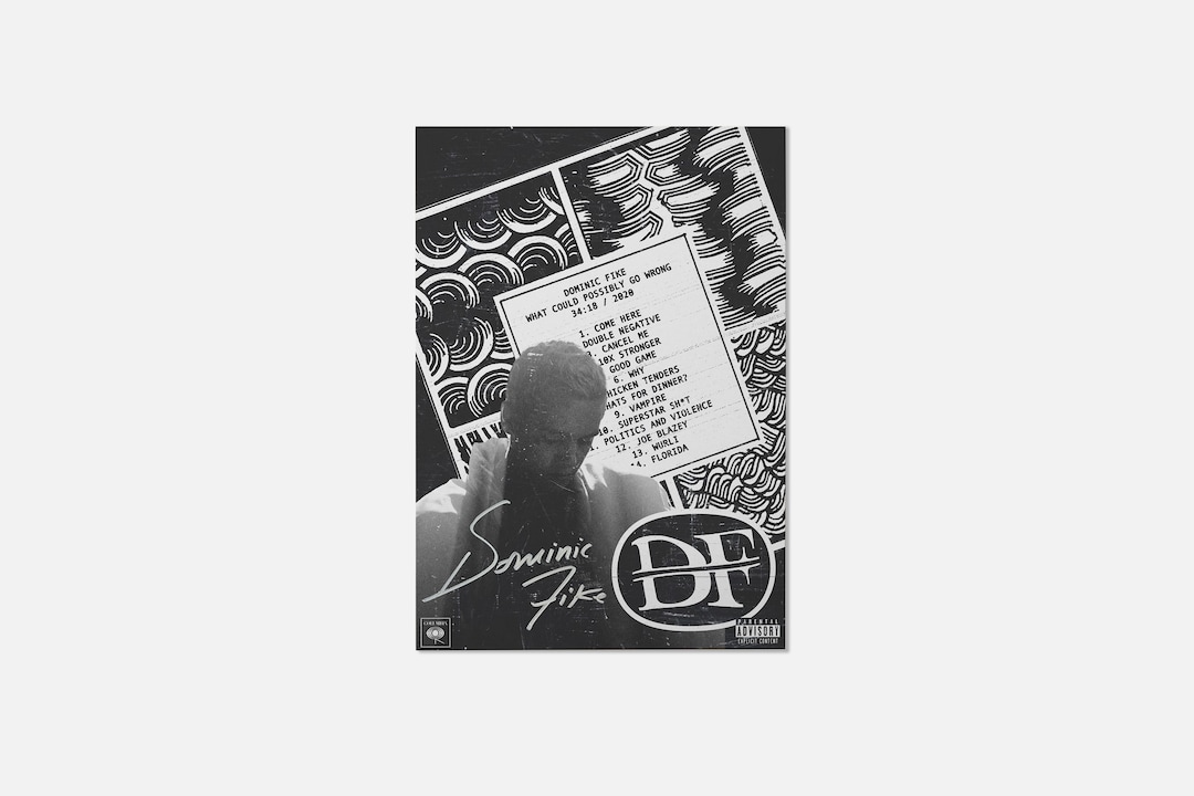 Dominic Fike Signed Vintage Poster - Dominic Fike Black and White Music ...