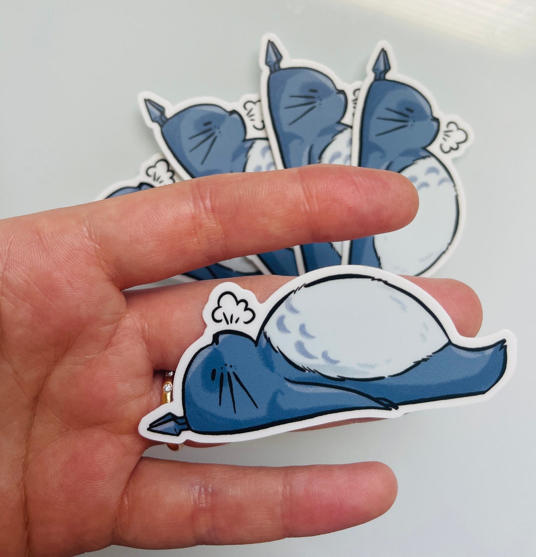 Sleepy Totoro Vinyl Sticker – Cartoon Anime Decal - Etsy