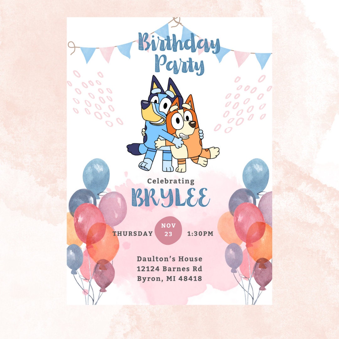 Bluey Birthday Invitation Instant Download Digital Invite This Episode ...