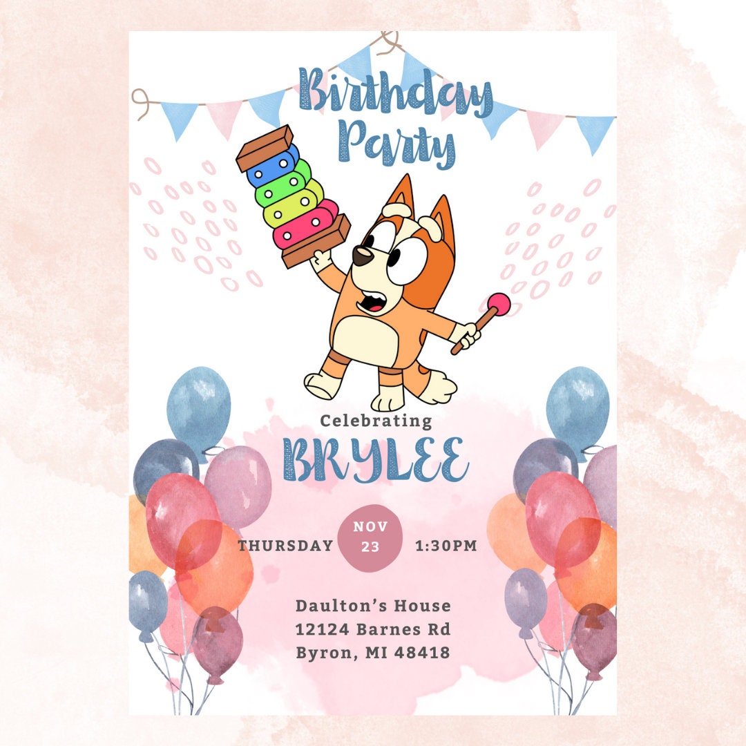 Bluey Birthday Invitation Instant Download Digital Invite This Episode ...