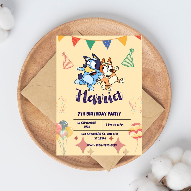 Bluey Birthday Invitation Instant Download Digital Invite - Etsy