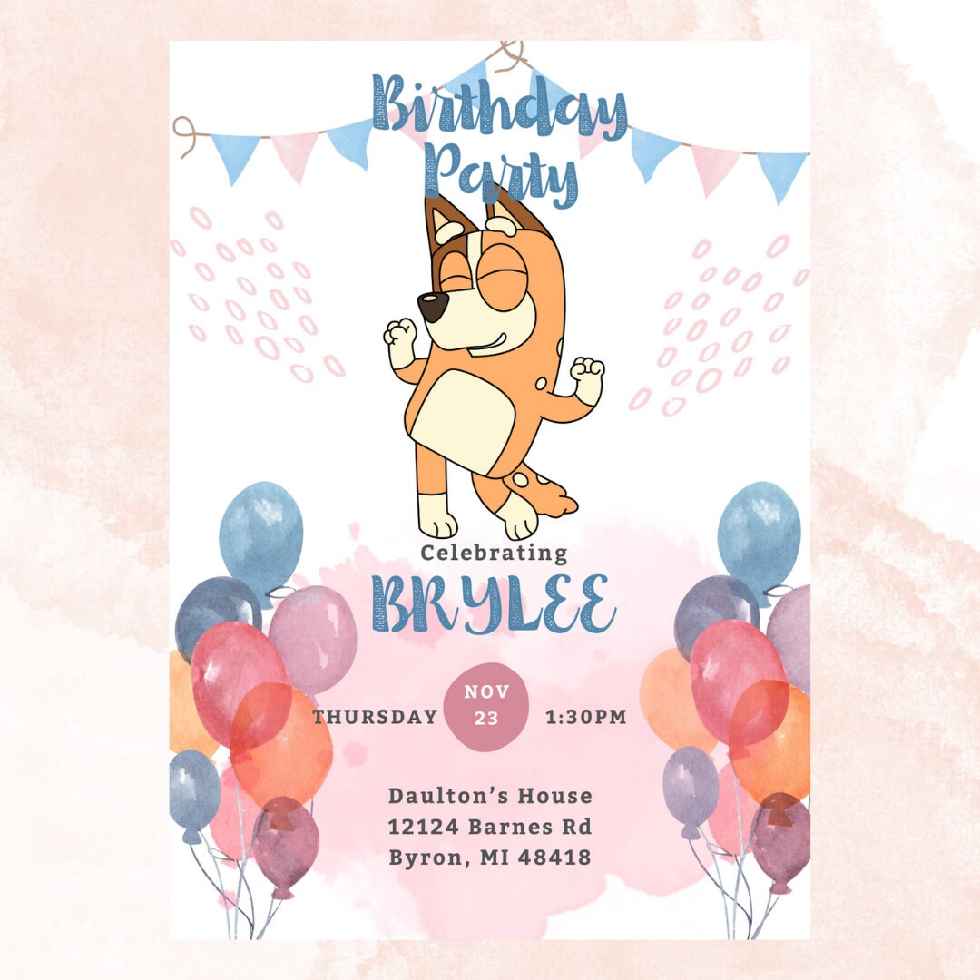 Bluey Birthday Invitation Instant Download Digital Invite This Episode ...
