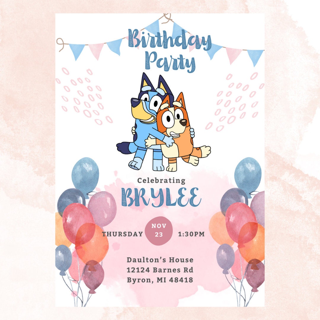 Bluey Birthday Invitation Instant Download Digital Invite This Episode ...