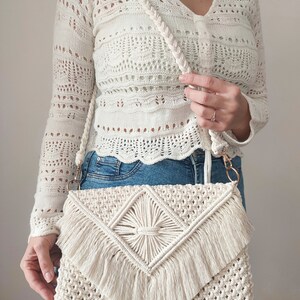 Large Handmade Macrame Envelope Clutch / White Handmade Macrame Bag / Cotton Bag / Macrame Bag ...