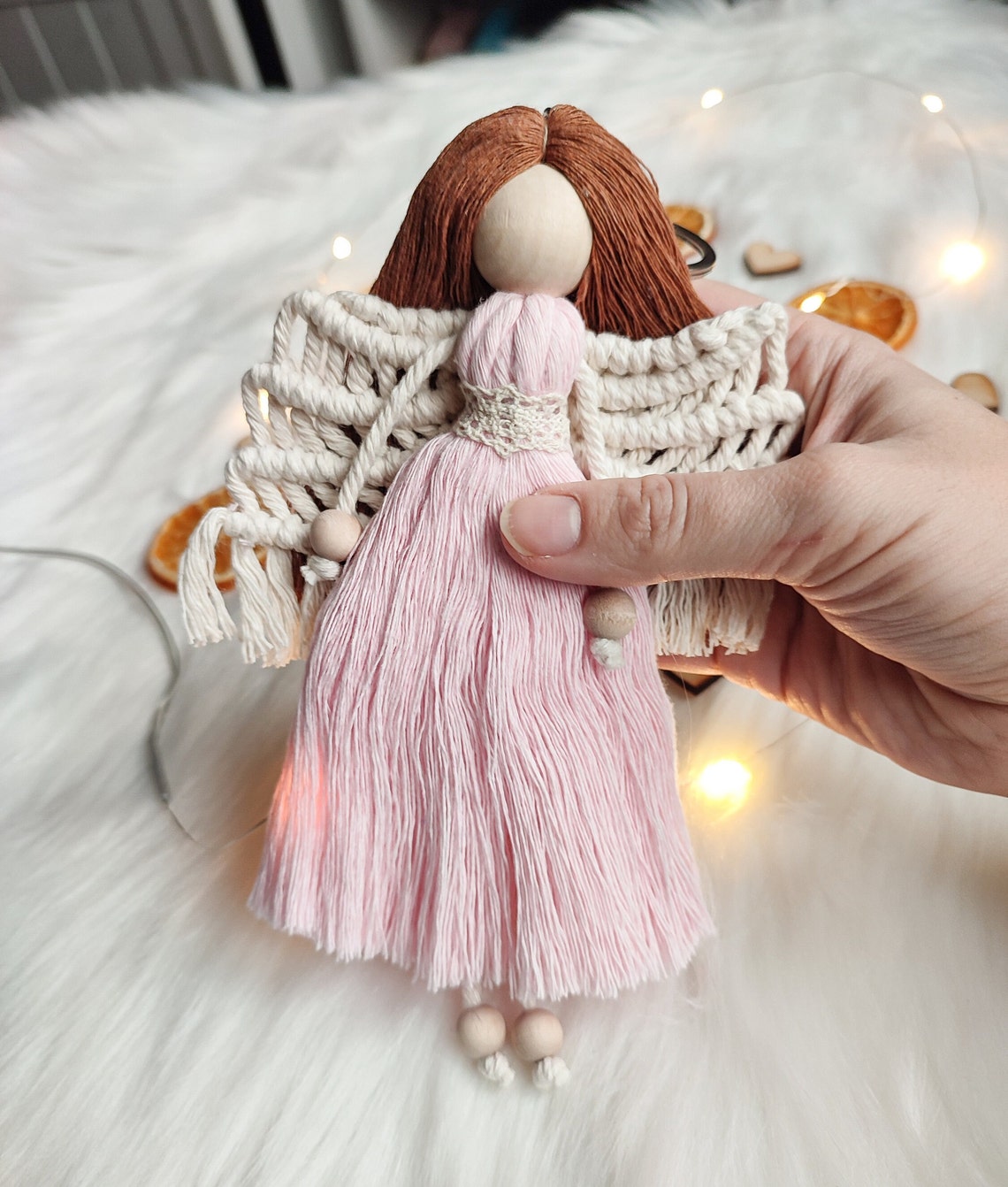 Boho Macrame Angel Keychain Bag Charm Bulk Keychain - Etsy