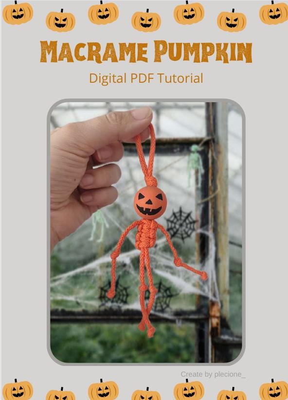 Macrame Pumpkin Doll PDF Tutorial: DIY Halloween Ornament (digital ...