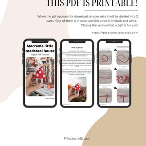 PDF Tutorial of Macrame Toadstool House for Beginners, Mushroom DIY, Christmas Tree Ornament ...