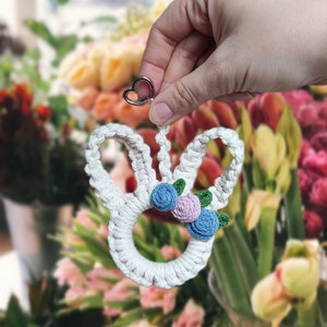 PDF TUTORIAL for Macrame Bunny With Floral Wreath / Macrame Rabbit ...