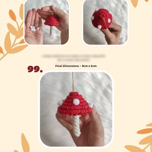 PDF Tutorial of Macrame Toadstool for Beginners / Mushroom DIY / Christmas Tree Ornament ...