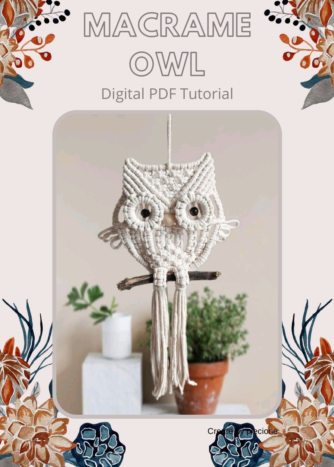 TUTORIAL PDF for Macrame Owl /step by Step Guide / Cute Fun - Etsy