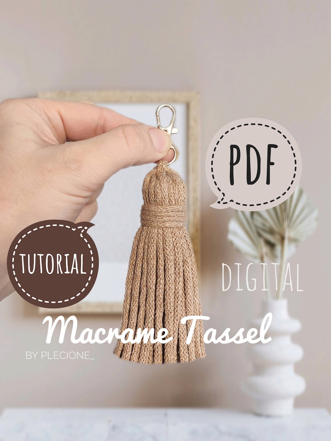 Macrame Tassel PDF Tutorial: Beginner DIY Step-by-step (digital Pattern ...