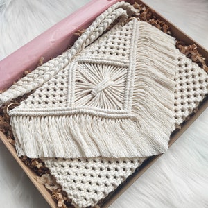 Large Handmade Macrame Envelope Clutch / White Handmade Macrame Bag / Cotton Bag / Macrame Bag ...