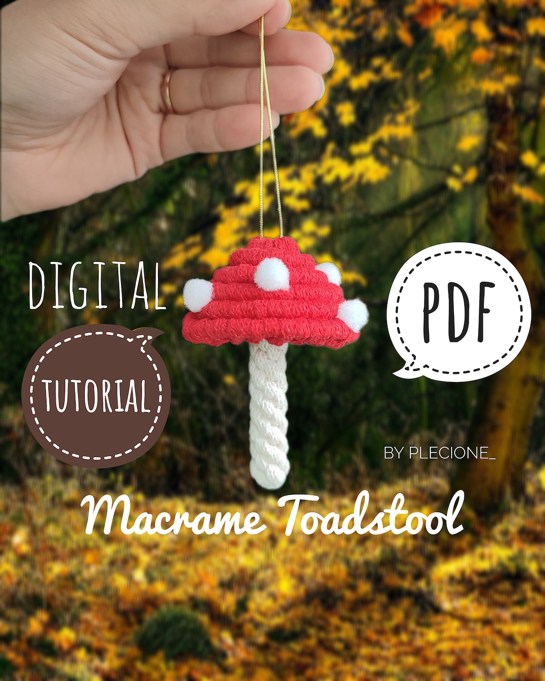 PDF Tutorial of Macrame Toadstool for Beginners / Mushroom DIY ...