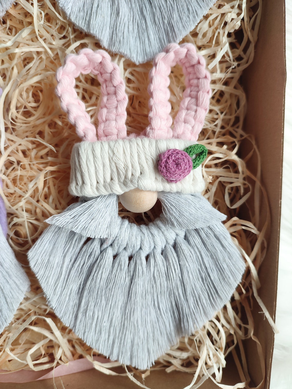 Macrame Easter Gnome Box /4 Bunny Gnome Mix /easter Gnome - Etsy