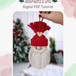 Macrame Santa Tutorial: DIY Christmas Ornament (PDF Pattern) - Etsy