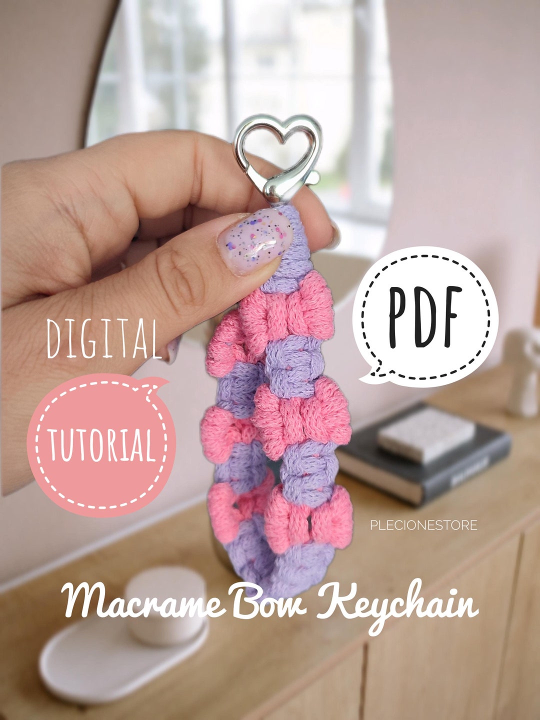 Pdf Tutorial Of Macrame Bow Keychain For Beginners Handmade Bow Diy