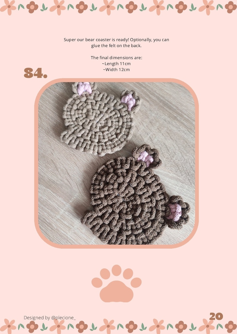 Macrame Bear Coaster PDF Tutorial: Animal DIY Pattern - Etsy