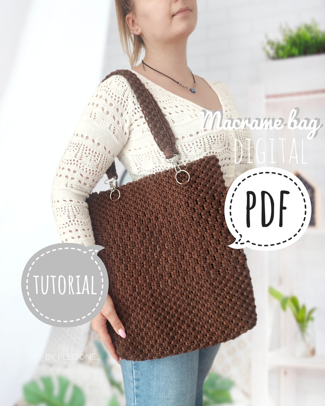 Macrame Boho Bag Tutorial: DIY Pattern (PDF) - Etsy