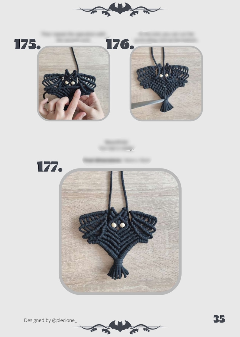 Macrame Bat PDF Tutorial: DIY Halloween Pattern (digital Pattern) - Etsy