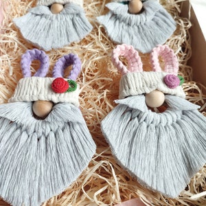 Macrame Easter Gnome Box /4 Bunny Gnome Mix /easter Gnome /gnome Spring Decor /easter Decor ...