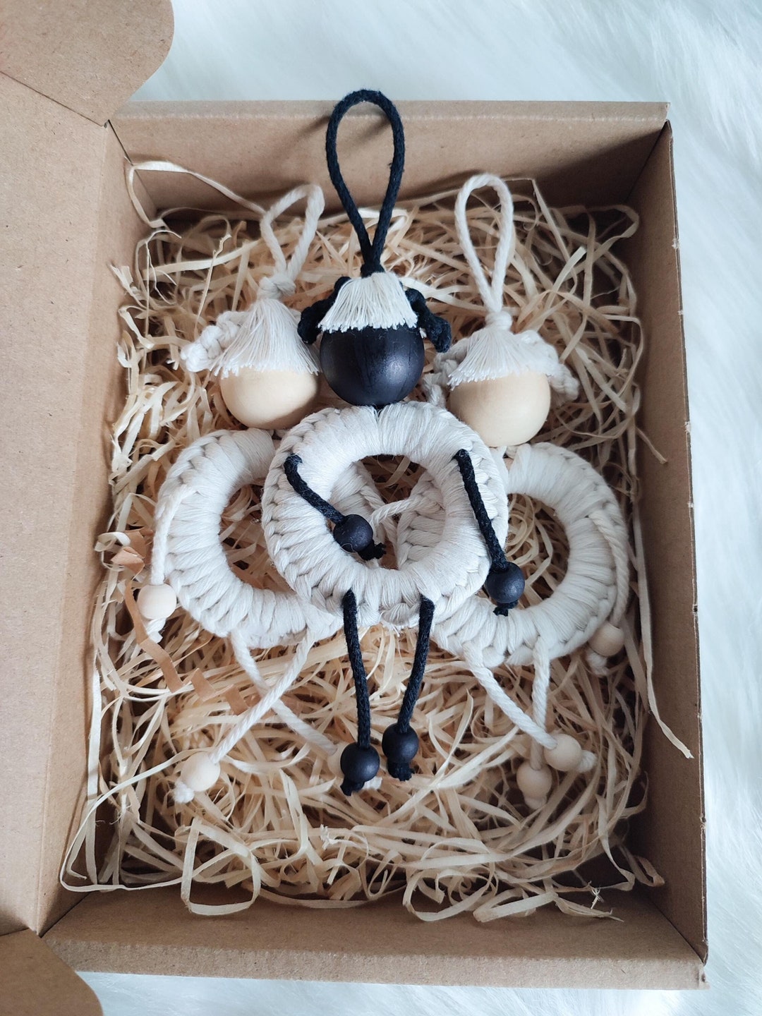 Macrame Sheep Ornament: Boho Farm Animal Easter Decor - Etsy