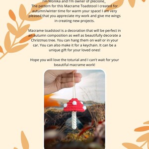 PDF Tutorial of Macrame Toadstool for Beginners / Mushroom DIY / Christmas Tree Ornament ...