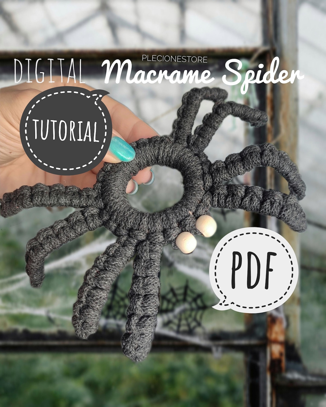 Macrame Spider PDF Tutorial: Halloween DIY Pattern (instant Download ...