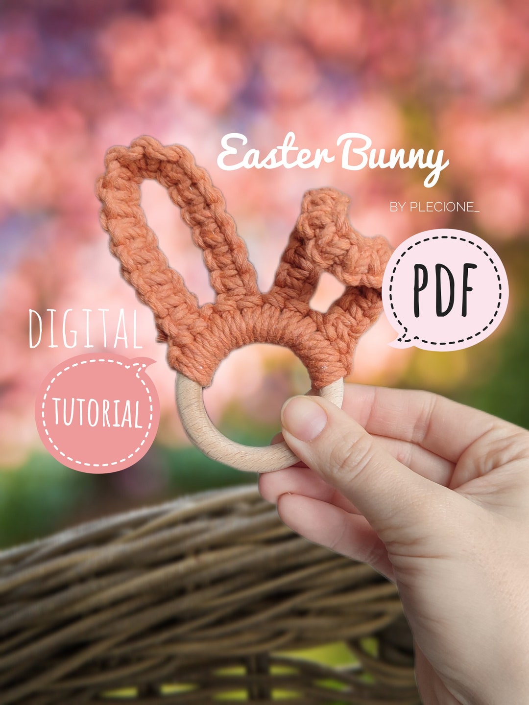 Macrame Easter Bunny PDF Tutorial: DIY Napkin Ring (digital Download ...
