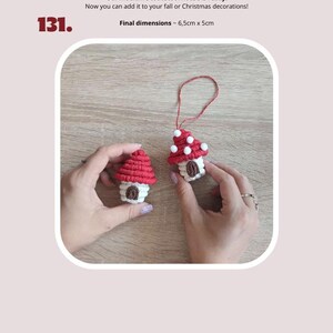 PDF Tutorial of Macrame Toadstool House for Beginners, Mushroom DIY, Christmas Tree Ornament ...