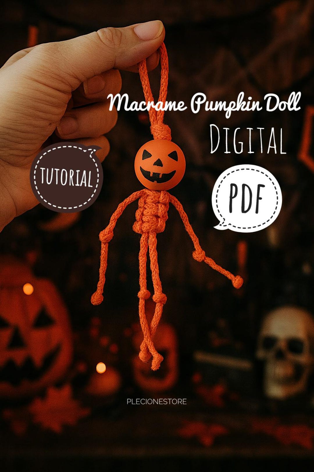 Macrame Pumpkin Doll PDF Tutorial: DIY Halloween Ornament (digital ...