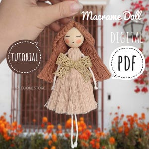 Macrame Doll Tutorial PDF: Angel Christmas Decoration Pattern (digital ...