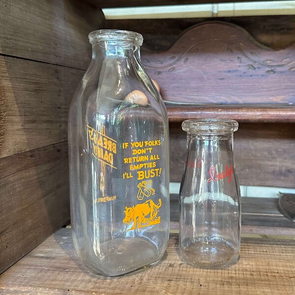 Vintage Milk Bottles - Etsy