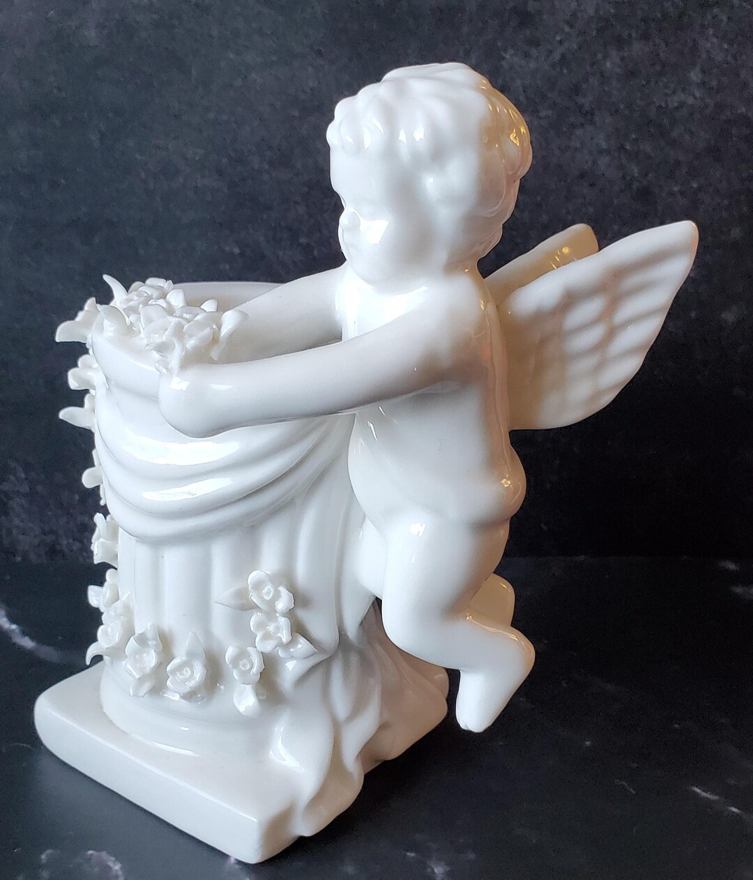 Vintage Cherub Angel Candle Stick Holder 1990's Vintage Porcelain Knick ...