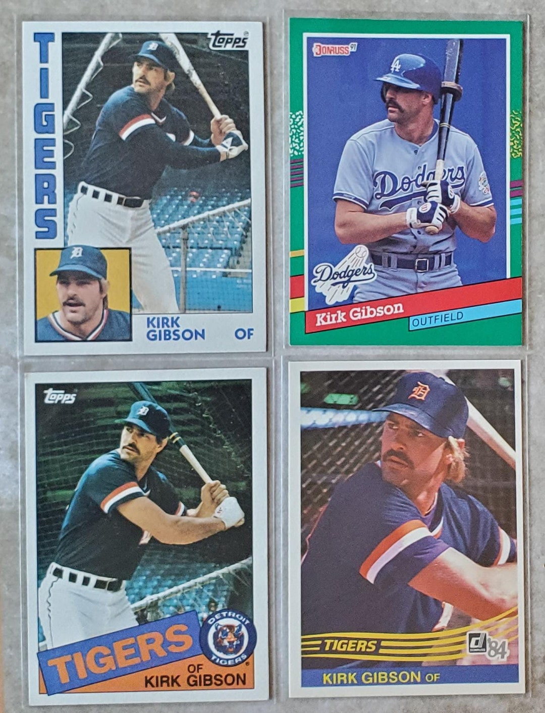 Vintage Kirk Gibson Baseball Card Lot: Tigers & Dodgers - Etsy