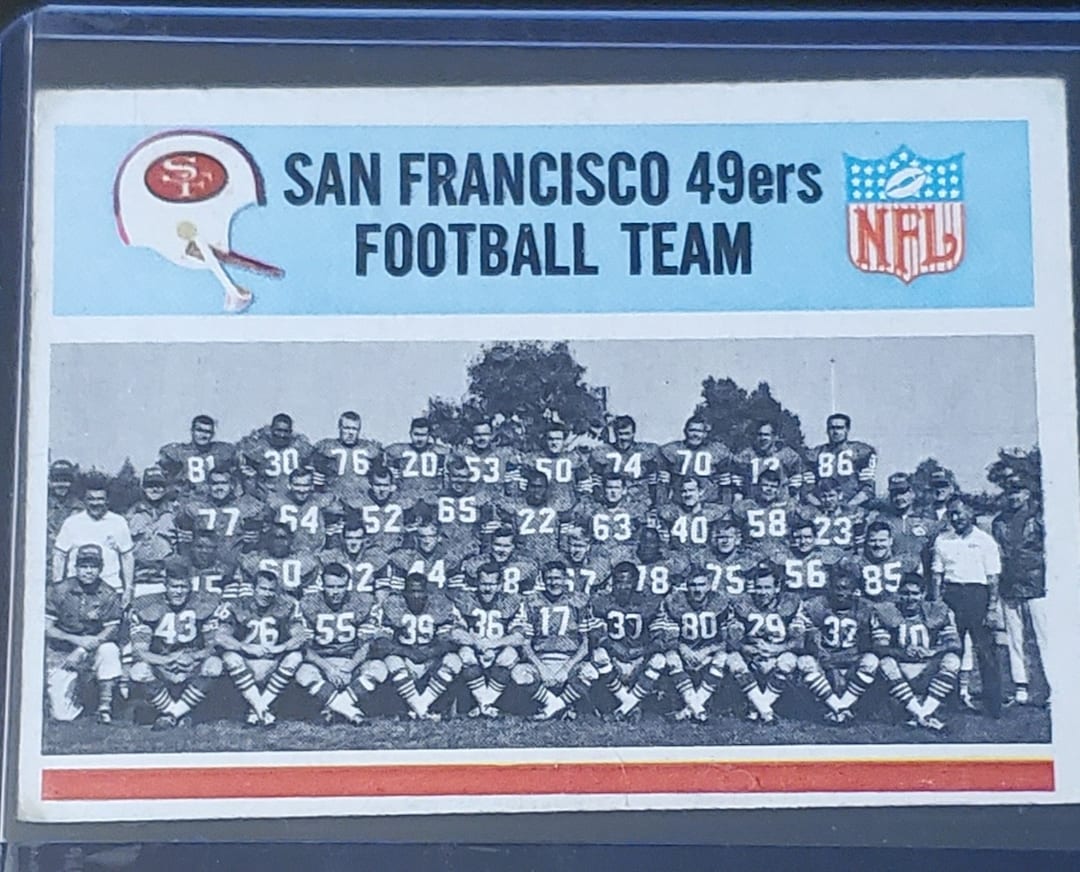 Vintage San Francisco 49ers Team Photo Card 170 1966 Philadelphia ...