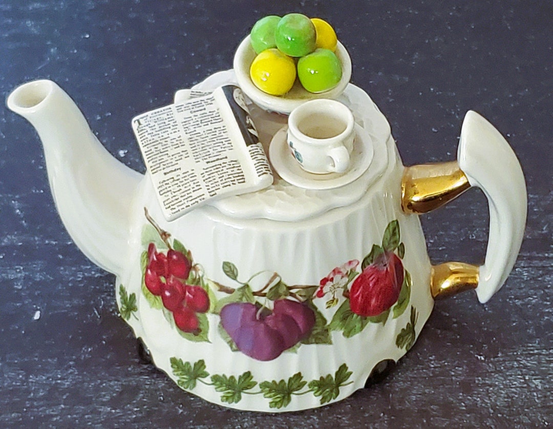 Paul Cardew Portmeirion Teapot Victorian Tea Table 1998 Vintage Mini ...