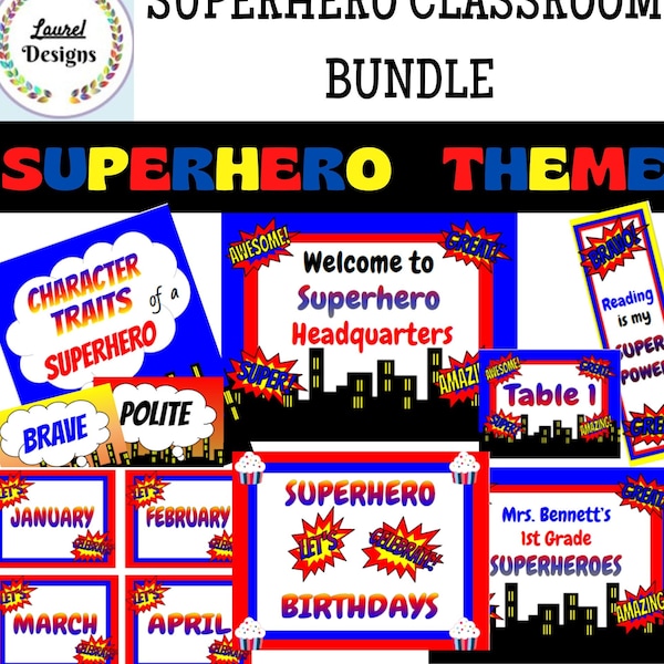 Superhero Classroom Decor - Etsy