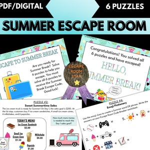 Summer Break Escape Room, Summer Escape Room, Last Day of School, End ...
