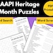 Printable AAPI Heritage Month Worksheets. Puzzles, Word Search, Word ...