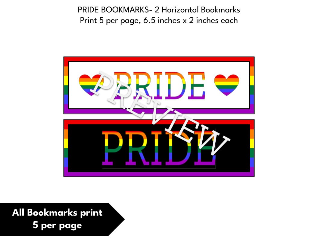 Printable Pride Month Bookmarks, Rainbow LGBTQIA+ Bookmarks, Library ...