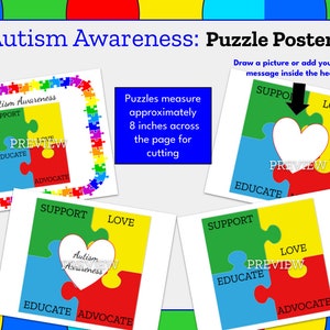 Autism Awareness Bulletin Board, Poster Set, Student Worksheet ...