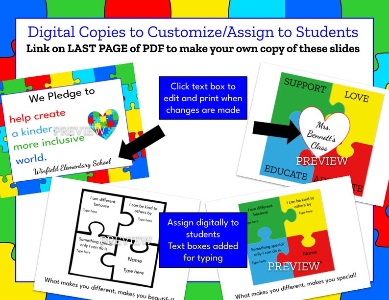 Autism Awareness Bulletin Board Poster Set Student - Etsy