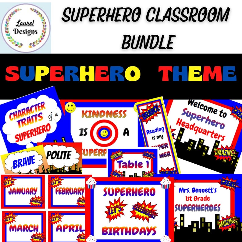 Superhero Theme Classroom Decor/bulletin - Etsy
