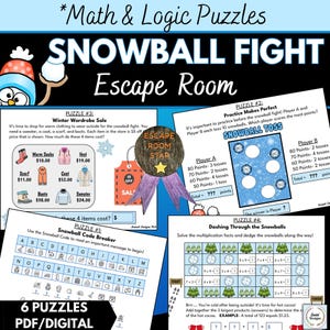 Snowball Fight Escape Room, Winter Escape Room, Winter Challenge, Snow ...
